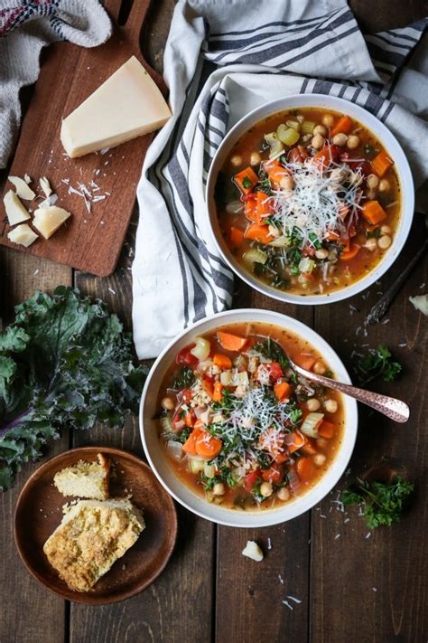 Rustic Minestrone Soup With Rice And Kale The Roasted Root