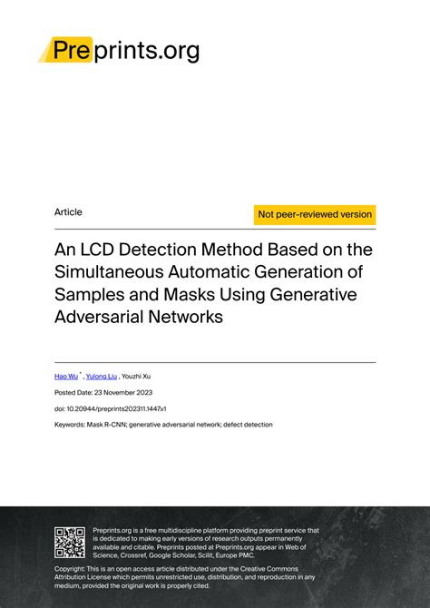 PDF An LCD Detection Method Based On The Simultaneous Automatic Generation Of Samples And
