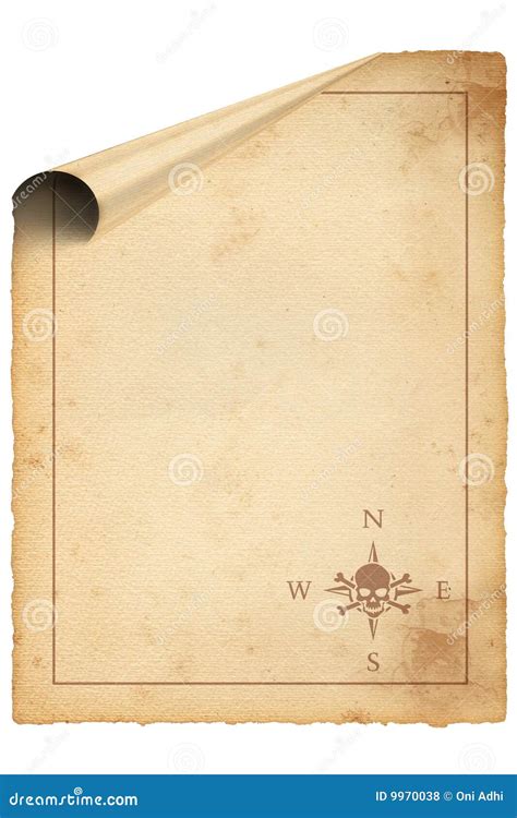 Blank Pirate Map With Skull Compass Stock Illustration Illustration