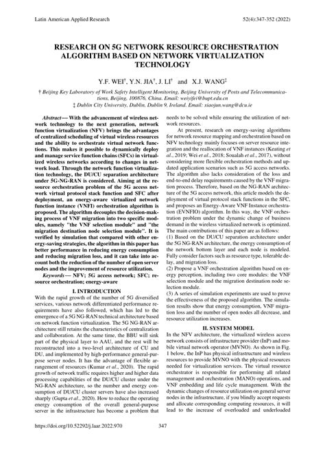 Pdf Research On 5g Network Resource Orchestration Algorithm Based On