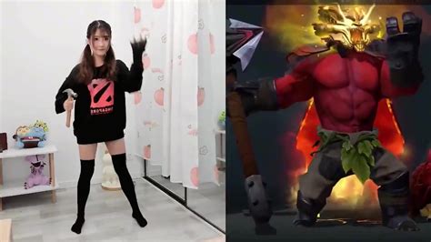 小姐姐模仿dota角色的动作，每个动作都到位了 直播吧