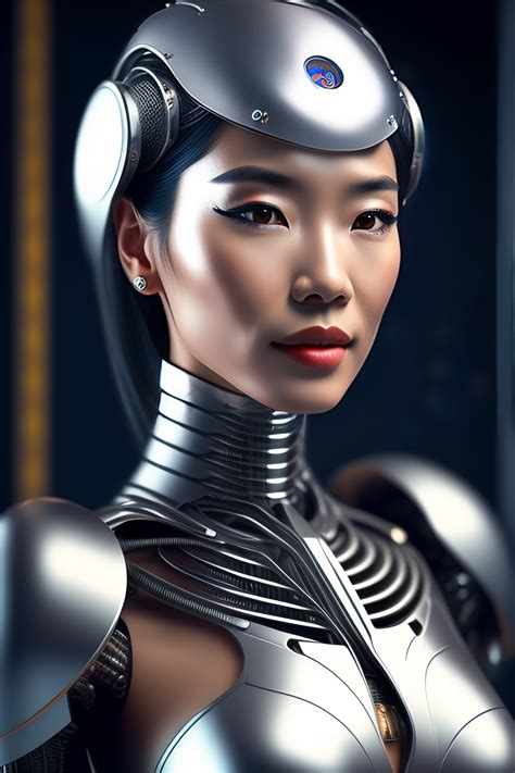 Lexica Female Robot Teacher With Silver Shiny Skin