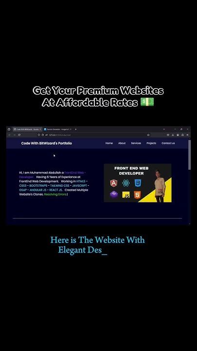 Personal Portfolio Website Using Html Css Javascript Codewithbitwizards Youtube