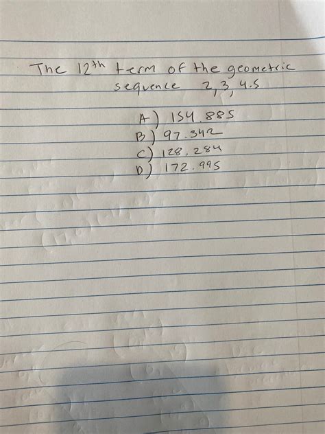 Answered The 12th Term Of The Geometric Sequence… Bartleby