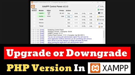How To Upgrade Or Downgrade Php Version In Xampp Youtube
