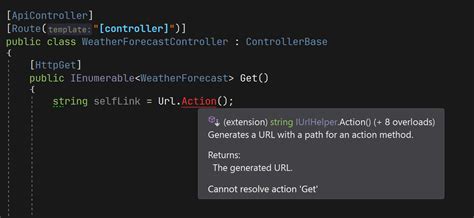 cannot resolve action in asp core controller when calling url action resharper support
