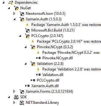 NET Standard Support Issue Xamarin Xamarin Auth GitHub
