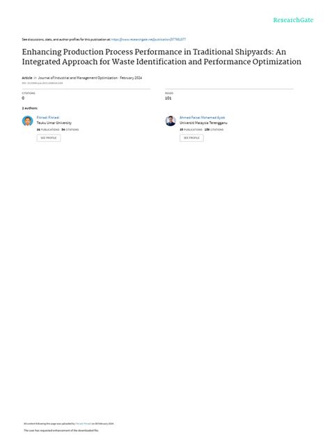 Enhancing Production Process Performance In Traditional Shipyards An