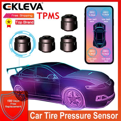 Ekleva Android Ios Ble Tpms Universal Car Tire Pressure Sensor Waterproof External Alarm Tire