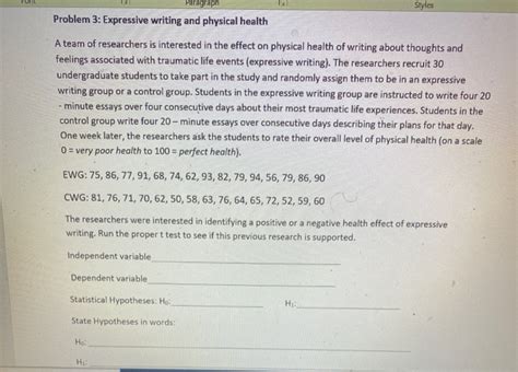 Solved Comparing Means Using T Tests This Assignment Will Chegg