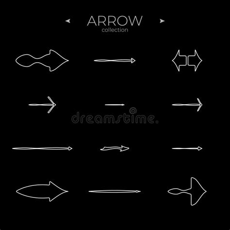 Line Arrow Icon Set Line Icons Collection Modern Vector Symbols