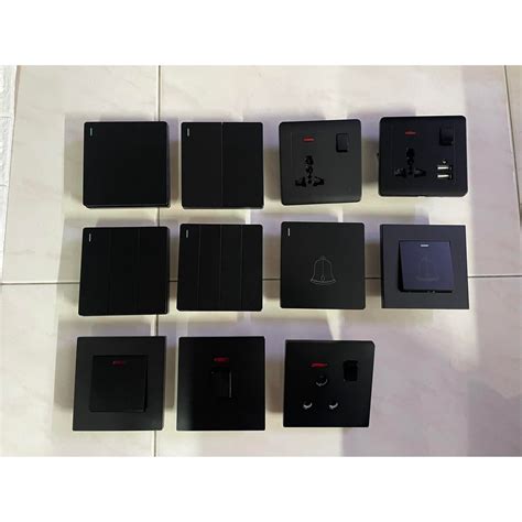 Offer~ Black Switch Lampu Kipas 10a Plug Socket 13a Round Socket 15a Doorbell Outdoor