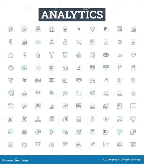 Analytics Vector Line Icons Set Analytics Measurement Reporting Statistics Tracking