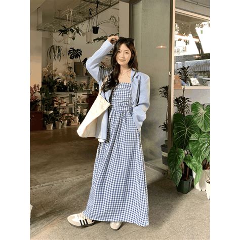 빈티지 미디엄 정장 코트 여성 봄 허리 랩 슬림 체크 원피스 투피스 컨템포러리 밀리터리 유니크 10대 30대후반 20대 고전적인 유행하는 프랙티컬 데일리 피크닉 나들이 야외