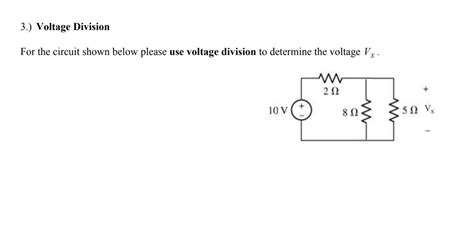 Solved For The Circuit Shown Below Please Use Voltage Chegg Com