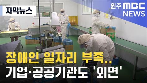 자막뉴스 장애인 일자리 부족 기업·공공기관도 외면 2023 4 20 원주mbc Youtube