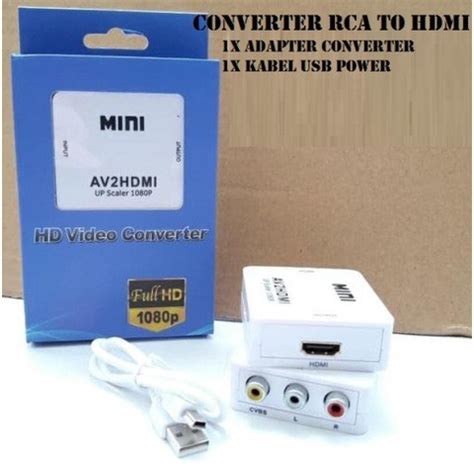 Jual Converter Rca To Hdmi Converter Av Hdmi Rca To Hdmi Box Shopee Indonesia