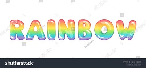 Word Rainbow Bubble Round Cute Letters Stock Vector Royalty Free 2262062229 Shutterstock