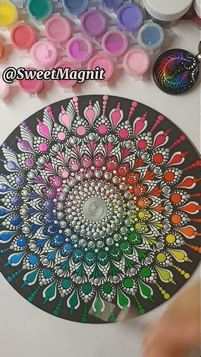 Яркий красочный рисунок акриловыми красками Простой рисунок точками Люблю рисовать Shorts