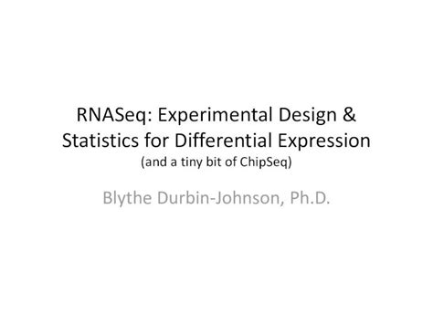 PDF RNASeq Experimental Design Statistics For Differential Normal Models For Count