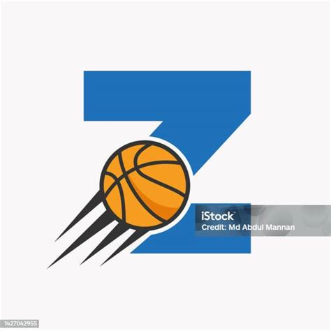 초기 편지 Z 농구 로고 개념 움직이는 농구 아이콘 농구 로고 타입 기호 벡터 템플릿 경기 스포츠에 대한 스톡 벡터 아트 및 기타 이미지 경기 스포츠 경쟁 공 스포츠