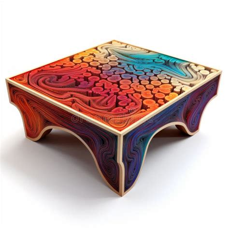 Coffee Table Algorithmic Art Isolated On White Background Stock Illustration Illustration Of