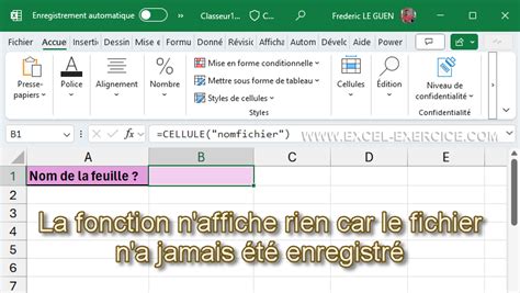 Formule Pour Renvoyer Le Nom Dune Feuille De Calcul