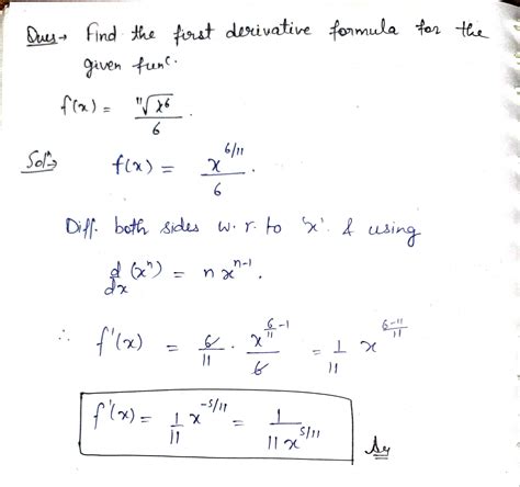 [solved] Find The First Derivative Formula For Each Of The Following
