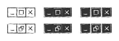 Premium Vector Hand Drawn Close Maximize And Minimize Button Vector