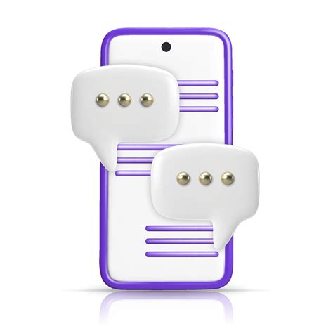 Smartphone With Messages D Vector Speech Bubble Text Message Social Media Comment