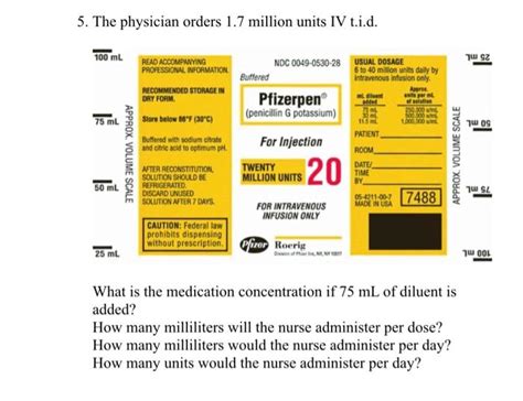 Solved 1 The Physician Orders Epogen 20000 Units
