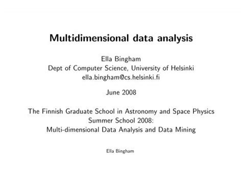 multidimensional data analysis wiki