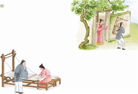 为杂志画的古代传统故事《断织劝学》插图春美 站酷zcool