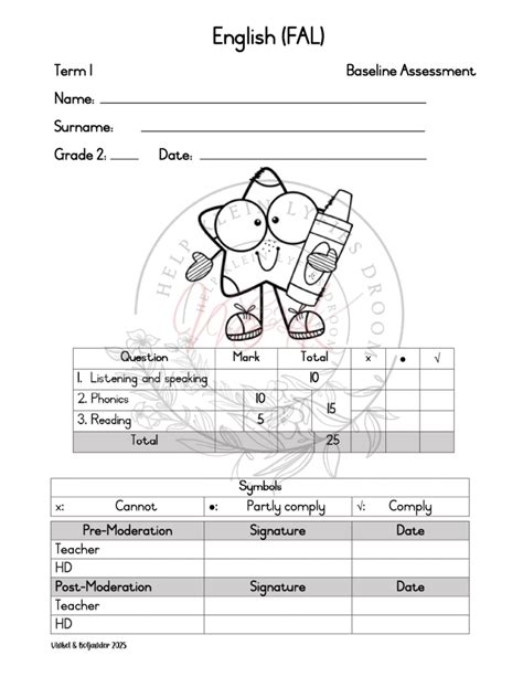 Grade 2 English First Additional Language Baseline Assessment Term 1