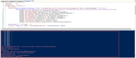Azure Active Directory Powershell Get Azureadauditsigninlogs Limits Stack Overflow