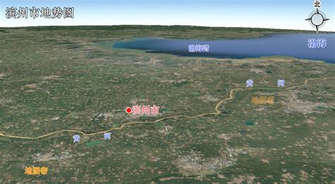 山东省7个沿海城市地势图：青岛、威海、烟台、潍坊、东营、日照