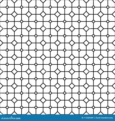 Repeating Monochrome Grid Pattern Stock Vector Illustration Of Lattice Abstract 113284489