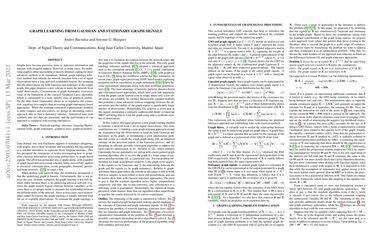 Graph Learning From Gaussian And Stationary Graph Signals Papers With