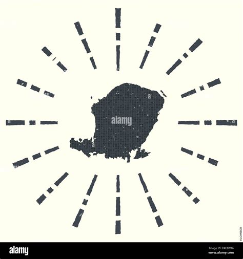 lombok logo grunge sunburst poster with map of the island shape of lombok filled with hex