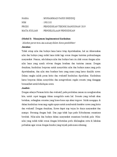 Muhammad Faris Shiddiq Analisis Pdf