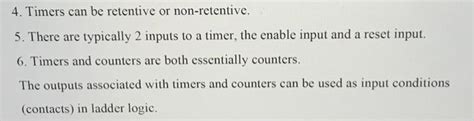 Solved Timers Can Be Retentive Or Non Retentive There Chegg