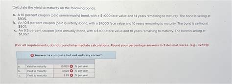 SOLVED Calculate The Yield To Maturity On The Following Bonds A A SolutionInn