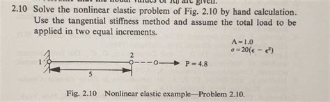 Solved Given 210 Solve The Nonlinear Elastic Problem Of