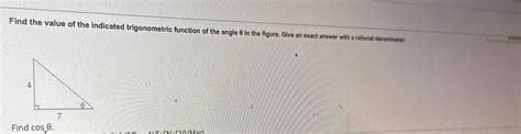 Solved Find The Value Of The Indicated Trigonometric Chegg