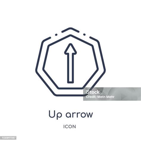 화살표 개요 컬렉션에서 선형 위쪽 화살표 아이콘입니다 얇은 라인 위쪽 화살표 벡터 흰색 배경에 고립입니다 위쪽 화살표 유행 그림