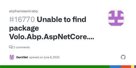Unable To Find Package Voloabpaspnetcorecomponentswebassembly