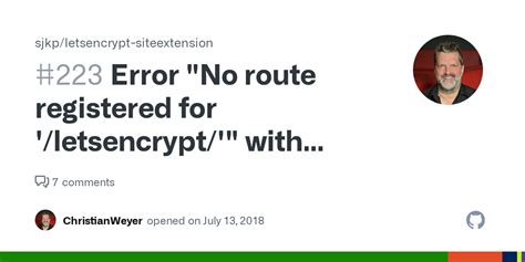 error no route registered for letsencrypt with recent functions