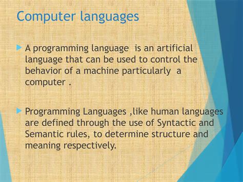 Computer Language Of A Computer System Pptx