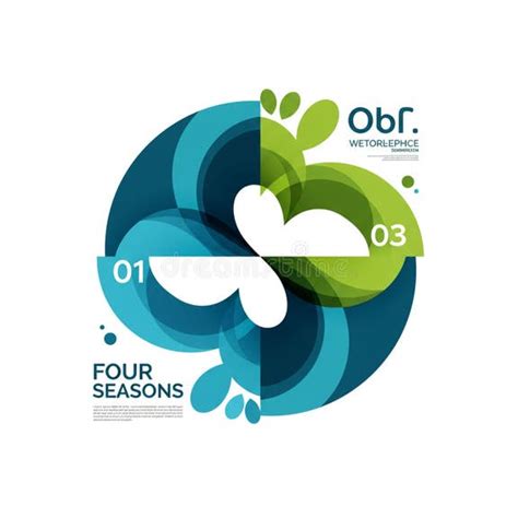 Circular Abstract Design Featuring Overlapping Geometric Shapes In Shades Of Blue And Stock