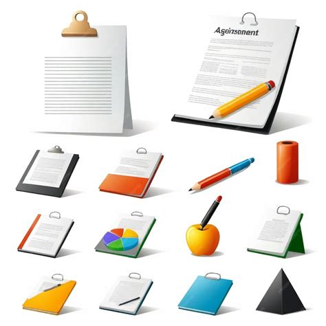 Assignment Vector Set White Background Isolated A High Quality